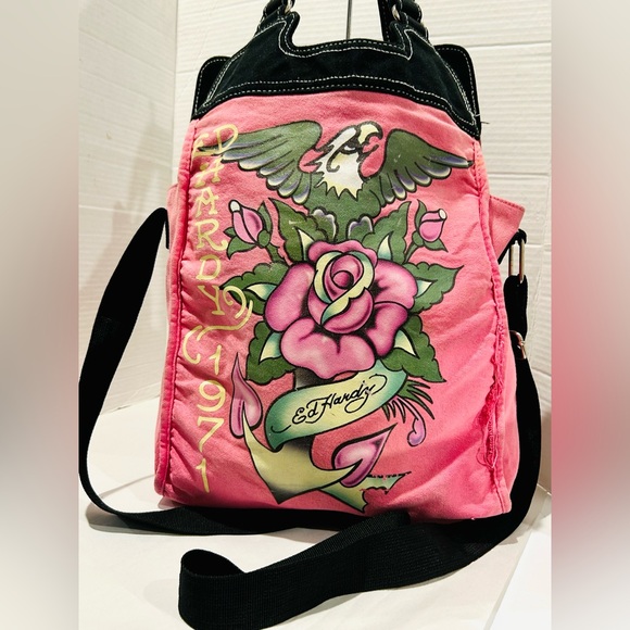 Ed Hardy | Bags | Ed Hardy Distressed Tattoo Eagle Rose Anchor ...